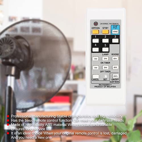 Universal Fan Remote Control, White Electric Fan Remote for Kdk Elmark ...