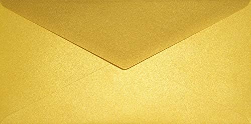 Netuno 500 Long Gold Envelopes DL 110 x 220 mm Aster Metallic Cherish ...