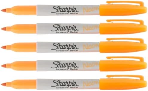Amazon.com : Sharpie Neon Orange, Fine Point Tip, Permanent Markers, 5 ...
