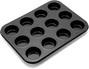 Amazon.com: 12 Cup Large Carbon Steel Cupcake Pan Non-stick Jumbo ...
