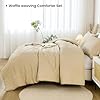 Amazon.com: Mybedsoul Khaki Comforter Set Queen Size - 3 Pieces Waffle ...