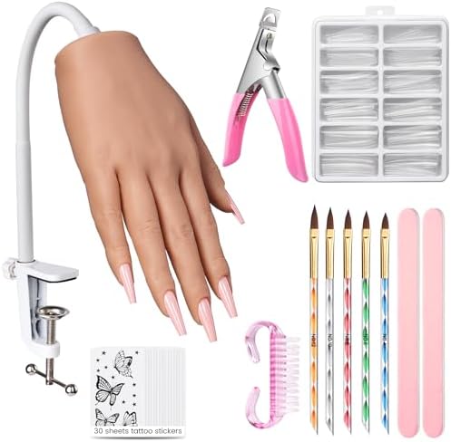 Amazon.com: Practice Hand for Acrylic Nails: Realistic Silicone Nail ...