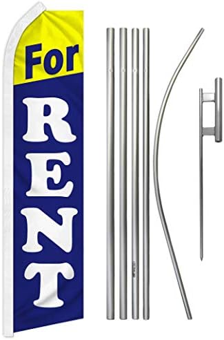 Amazon.com: Now Renting Windless Swooper Flag Kit Feather Banner Sign ...