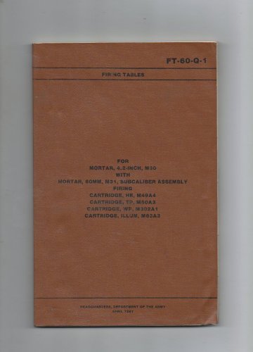 Firing Tables for Mortar, 4.2-inch, M30 with Mortar, 60MM, M31 ...