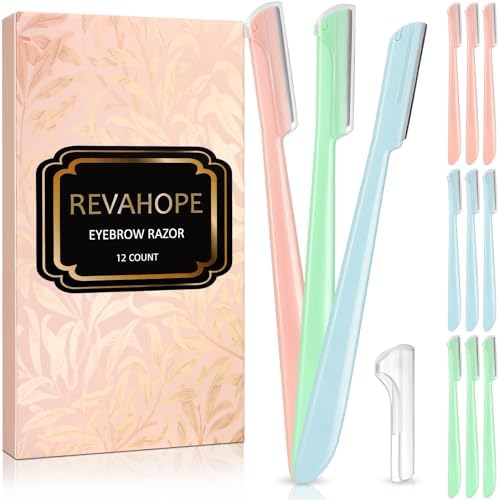 Amazon.com: Revahope 12 Pieces Eyebrow Razor, Dermaplane Razor with ...