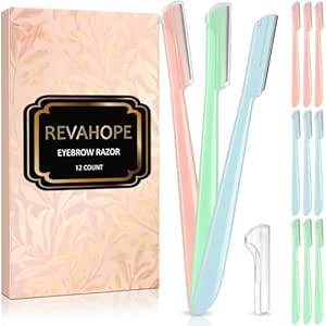 Amazon.com: Revahope 12 Pieces Eyebrow Razor, Dermaplane Razor with ...