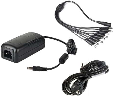 Amazon.com: EVERSECU 8CH Security Cameras Power Adapter, 100V-240V AC ...