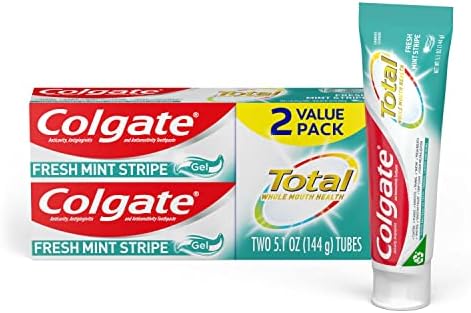 Amazon.com : Colgate Total Fresh Mint Stripe Toothpaste, Mint Gel ...