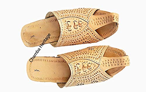 Chamba Chappal Genuine Leather Slipper/Sandal/Jutti 53 Tan: Buy Online ...