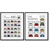 ABC Car Poster - Handmade Print of A to Z - 8x10" Metallic Print ...