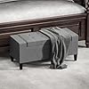 HOMCOM Storage Ottoman Bench - Versatile Linen-Touch Seating