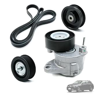 Idler Pulley & Belt Tensioner Serpentine Kit FIT 2005-2011 Mercedes C ...