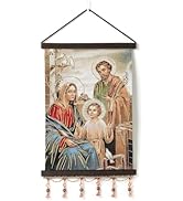 Amazon.com: HZMAN Virgin Mary Painting Retro Handmade Weave Wall Art Decor Holy Our Lady ...