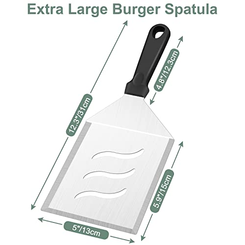 Snapklik.com : 2Pcs Metal Smash Burger Spatula, Extra Wide Burger ...