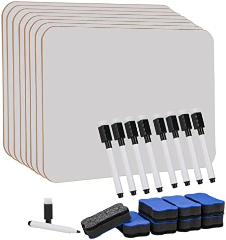 Small White Boards, 8 Pcs Double Sided Small Dry Erase White Boards ...