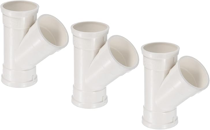 PATIKIL 2" Wye Pipe Fitting, 3 Pcs Y-Shape Splitter Duct Hose Connector ...