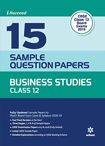15 Sample Question Paper Business Studies Class 12th CBSE (Old edition ...