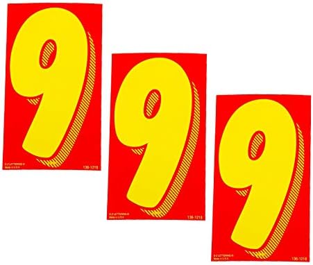 Amazon.com - EZ Line Vinyl Decals for Cars Red and Yellow Large Number ...