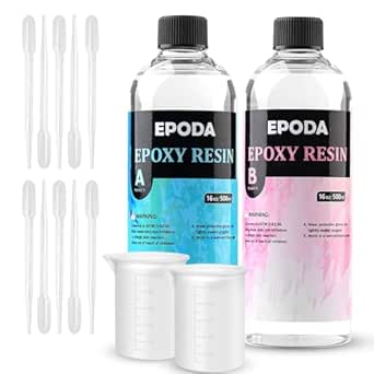 Amazon.com: EPODA Crystal Clear Epoxy Resin Kit 32oz, 1:1 Ratio for ...