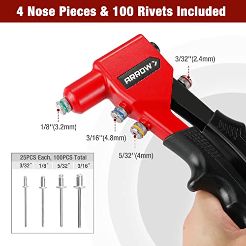 Snapklik.com : Arrow Hand Riveter Kit, RT187M Professional Pop Rivet Gun