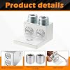 Blulu 4 Pieces Dual Aluminum Ground Lug Dual Rated Double Wire Barrel ...