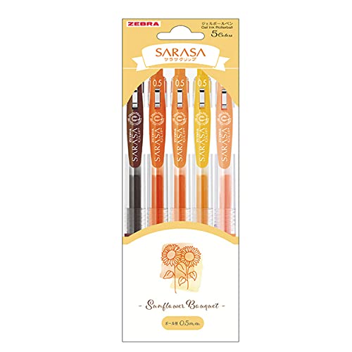 Zebra JJ15-SF-5C Gel Ballpoint Pen, Sarasa Clip, 0.5mm, Flower - Want ...