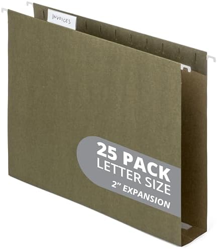 Blue Summit Supplies 25 Pack Extra Capacity Hanging File Folders Letter ...