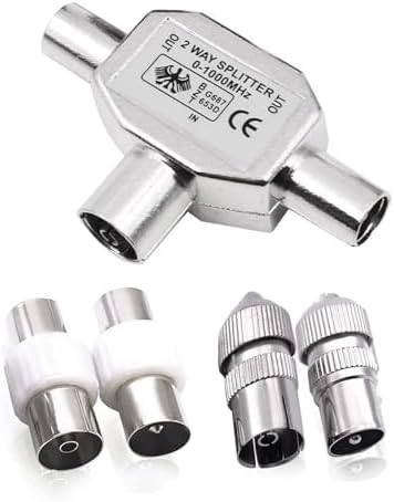 FAST-FX 1 Pcs TV Aerial Splitter 2 Way with Female and Male,Digital ...