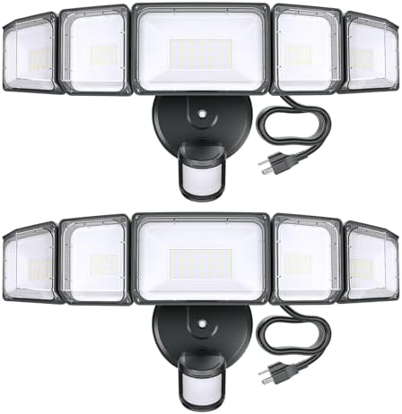 LUTEC 72W 7500LM LED Security Lights Motion Sensor Light Outdoor, 5000K Daylight, IP65 ...