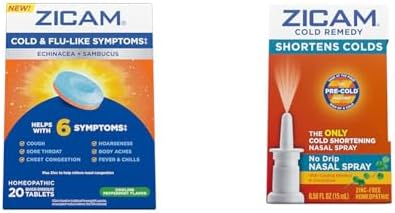 Amazon.com: Zicam Cold & Flu Symptoms 20 Tablets and No-Drip Nasal ...