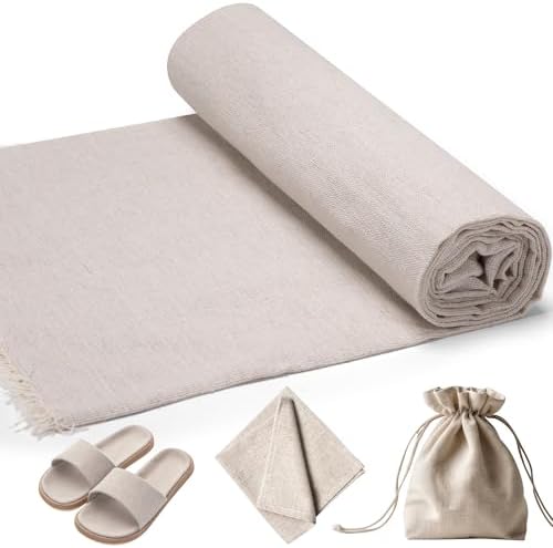 Amazon.com: Caydo Creamy White Linen Needlework Fabric, 19 by 62 Inch ...