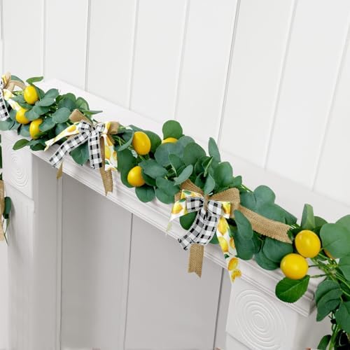 Amazon.com: FairyLee 6 FT Artificial Lemon Garland, Spring Greenery ...