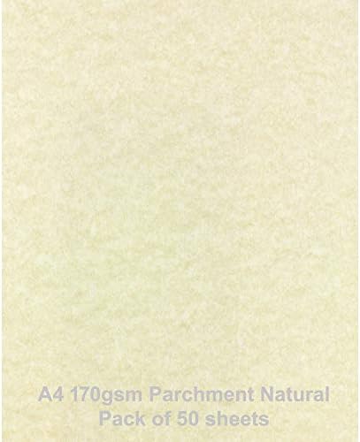 A4 (210 x 297mm) Parchment Paper Natural 90gsm, Pack of 50 Sheets ...