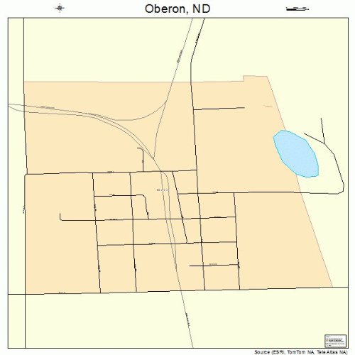 Large Street & Road Map of Oberon, North Dakota ND - Printed poster ...