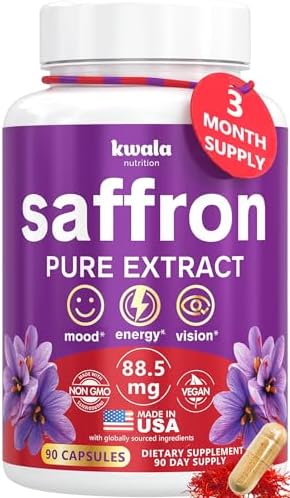 Amazon.com: Kwala Nutrition Saffron Supplements for Mood & Focus | 88 ...