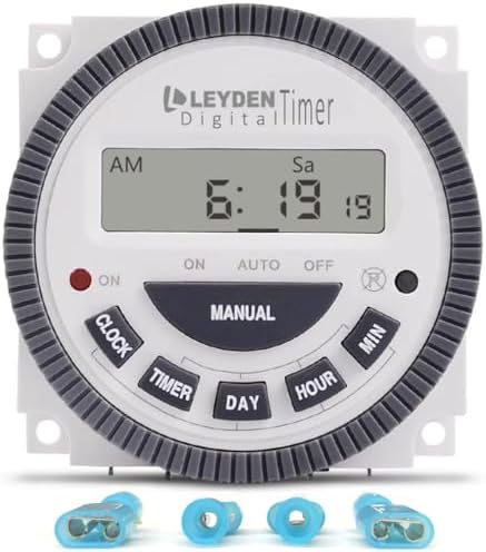 ELEQUA 15Amp/1HP Digital Timer Switch and Clock for Street Light, Glow ...