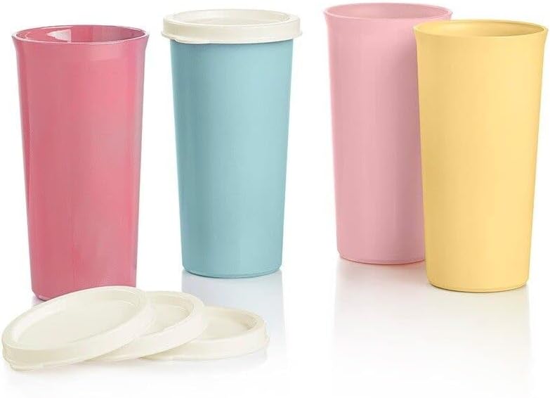 Amazon.com | Tupperware Polypropylene Tumbler Set (Multicolour, 470 Ml ...