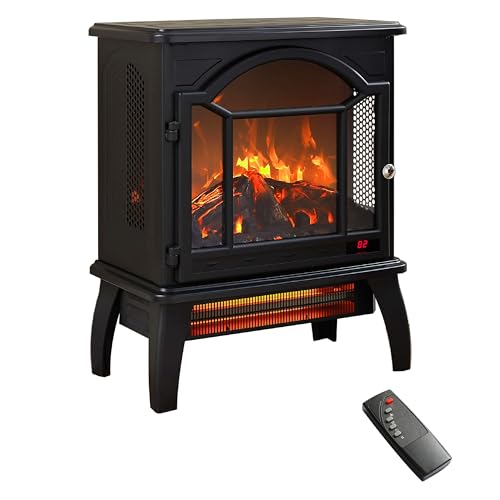 Innoflame 18“ Electric Fireplace Virtual Stove, Infrared Quartz Heater ...