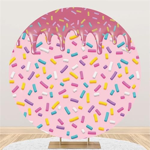 Amazon.com : Laeacco 7.2x7.2ft Donut Round Backdrop Colorful Confetti ...