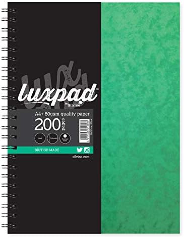 Luxpad A4+ Twin Wire Hardback Notebook with 200 Feint Ruled Pages and ...