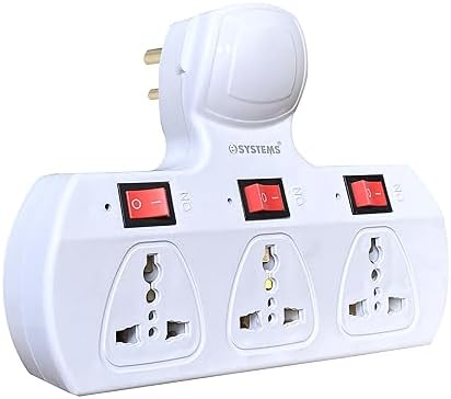 eSYSTEMS 3+3 Multi Plug Socket Extension Board with Led Indicator ...