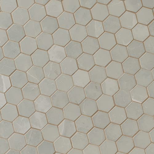 MSI Sande Grey Hexagon Matte Porcelain Mosaic Tile for Bathroom ...
