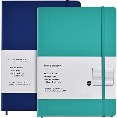 2 Pack B5 Journal Notebooks Classic College Ruled Notebooks Hardcover ...