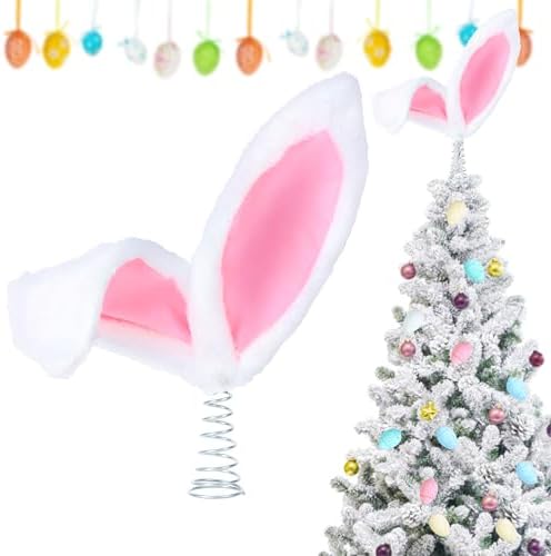 Amazon.com: Easter Tree Topper Bunny Ears Christmas Tree Top Decoration ...