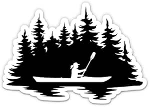 Amazon.com - Canoeing Girl Stickers - 2 Pack - Waterproof Vinyl for Car ...