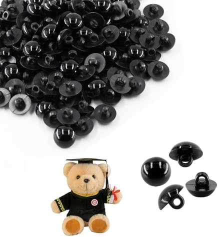Amazon.com: AUXBC 150PCS 0.39Inch Black DIY Mushroom Eyes Button, Round ...