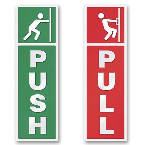 999Store office supplies sunboard push pull sticker signage Pull and ...