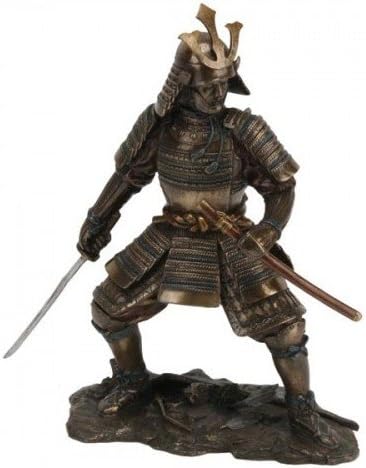 Polished Bronze Japanese Samurai Warrior Figurine Ready for Battle ...