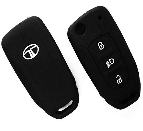 Spedy Silicone Car Key Remote Cover Black for Tata Tiago NRG Silicon ...