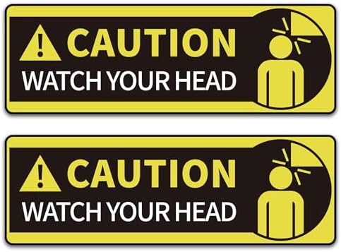 2 PCS Watch Your Head Sign Stickers, Easy Installation Self Adhesive ...